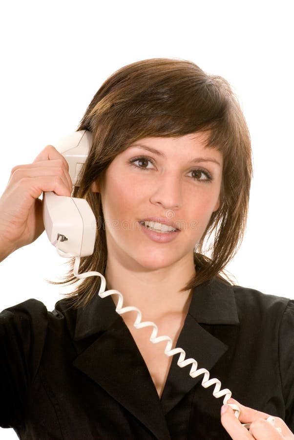 Woman on the phone stock image. Image of phone, listening - 5371385