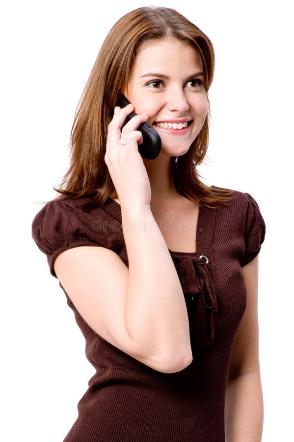 Woman on Phone stock image. Image of denim, telephone - 5538093