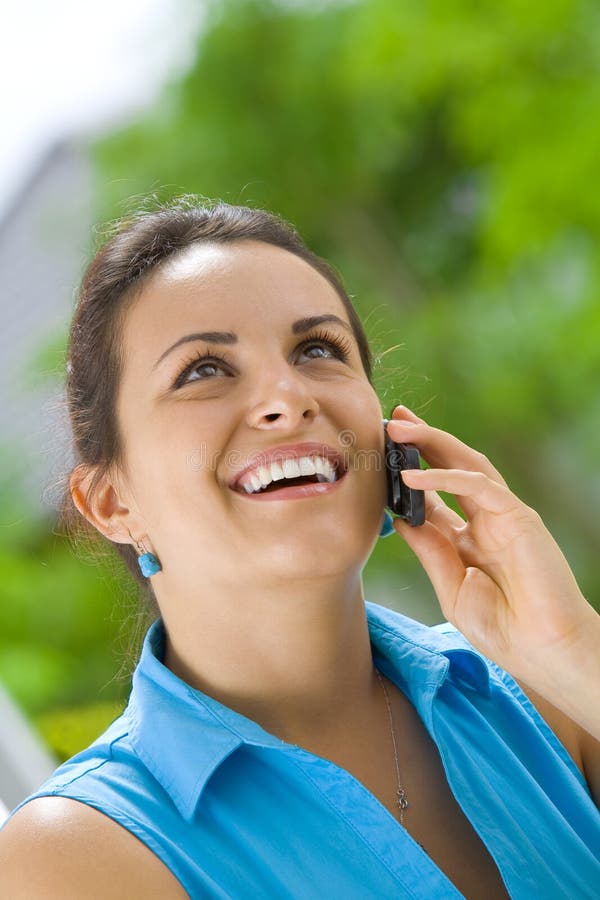 Woman with phone stock image. Image of phone, mobile, pretty - 6467789