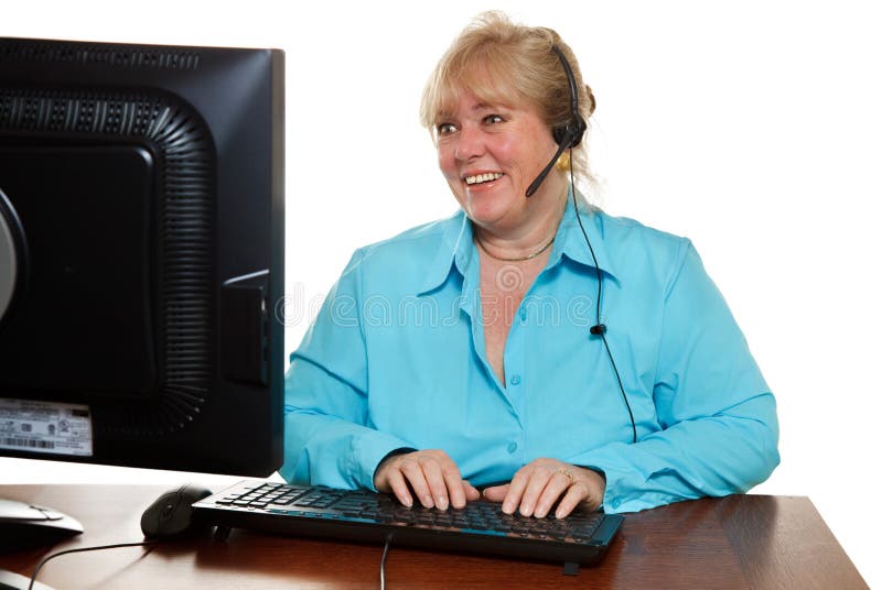 Woman phone assistance stock image. Image of service - 20350187