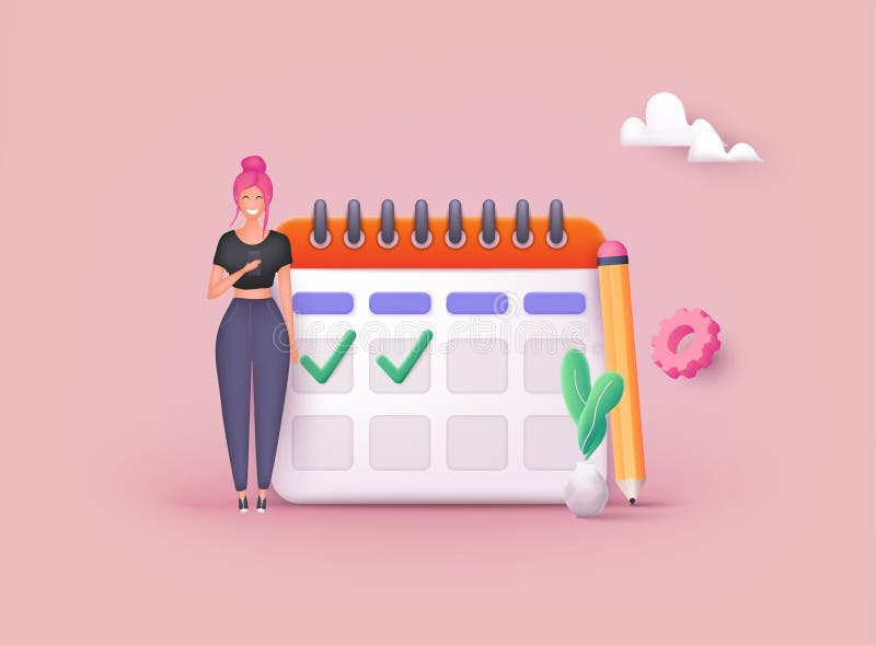 Woman Plan Calendar Stock Illustrations – 2,451 Woman Plan Calendar ...