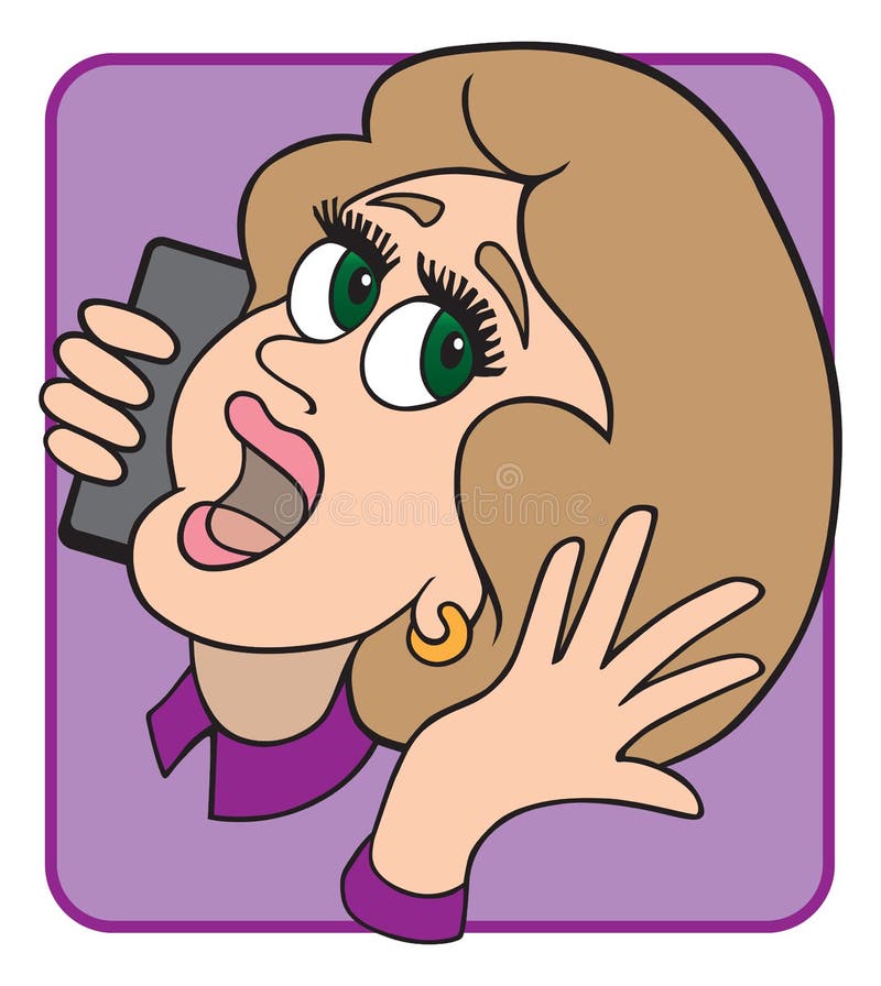 Woman on Phone stock vector. Illustration of blather - 56069970