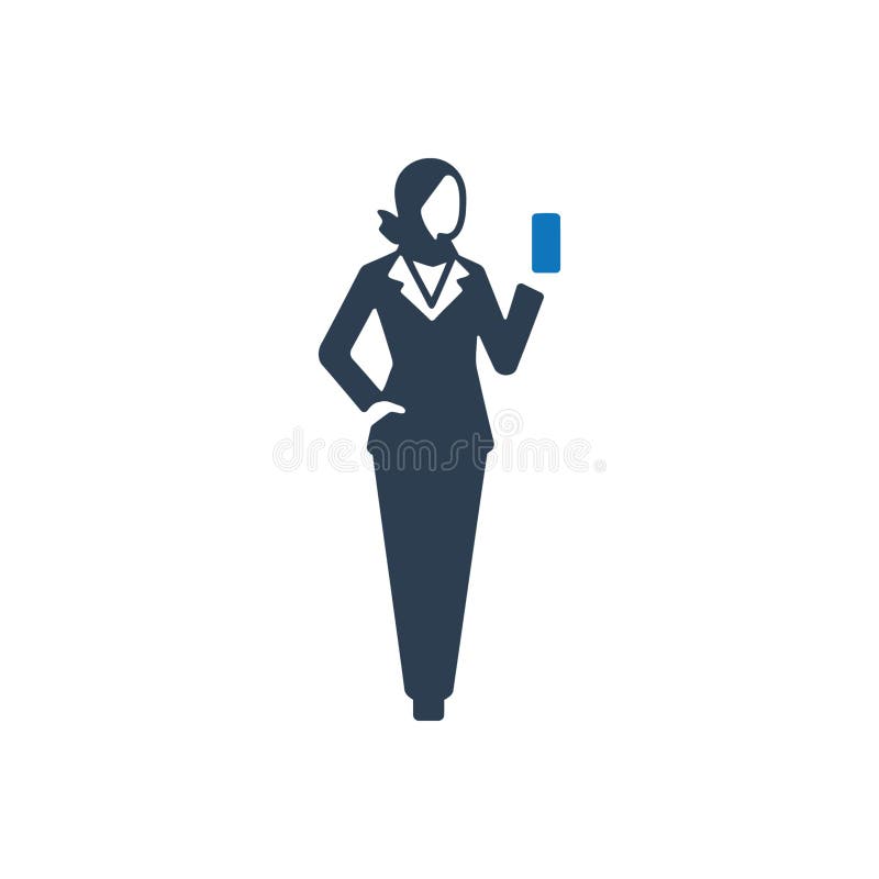 Woman Phone icon stock vector. Illustration of sign - 375317000
