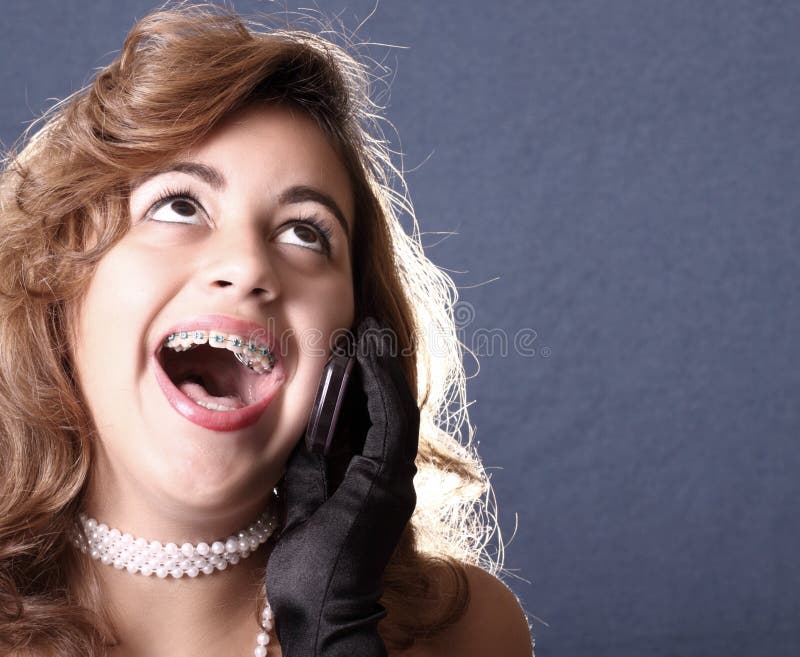 Woman on the Phone Laughing Stock Image - Image of beautiful, laugh ...