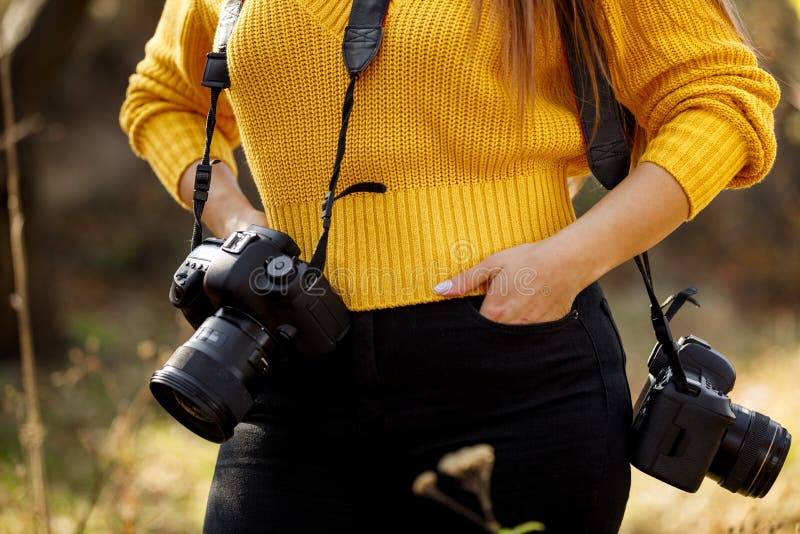 Photographer Stand on the Farm Stock Image - Image of male, hand: 10310343