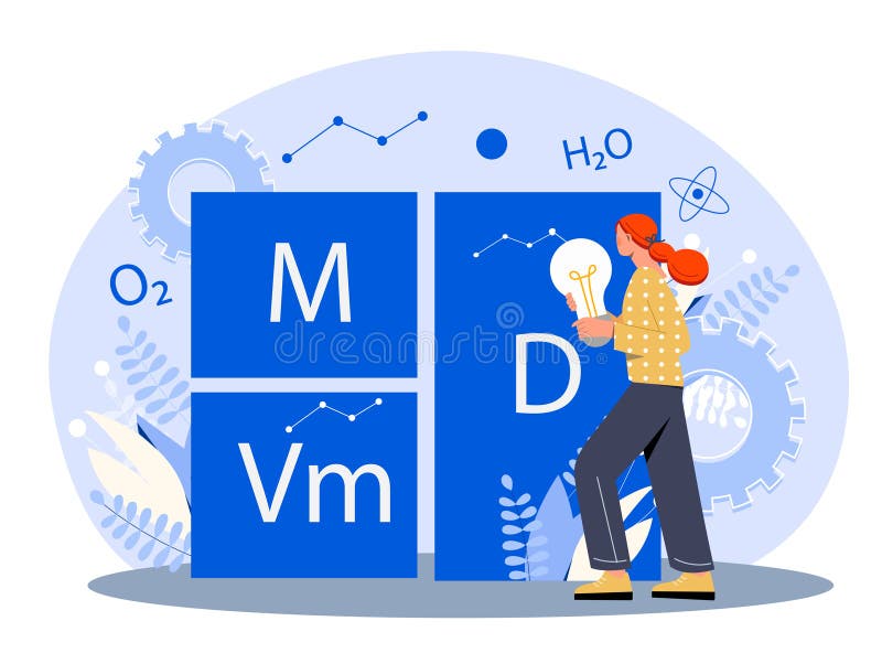 Woman with physics stock illustration. Illustration of experiment ...