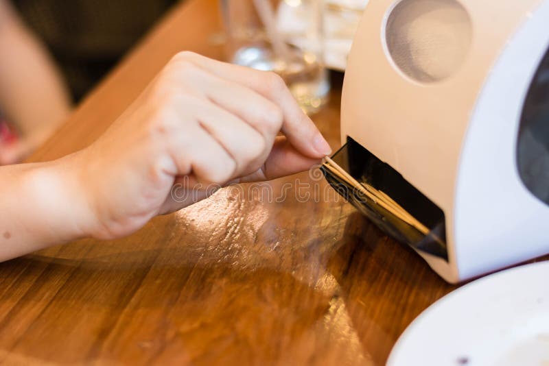 Woman Pick Up Toothpick in Box Stock Image - Image of woman, close ...
