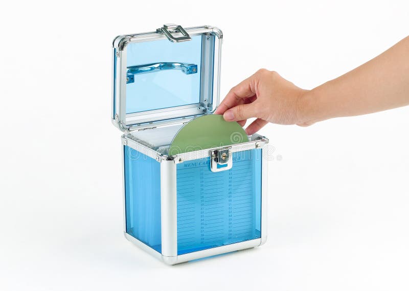 Woman Picking Up Cd from Cd Box Stock Photo - Image of horizontal ...