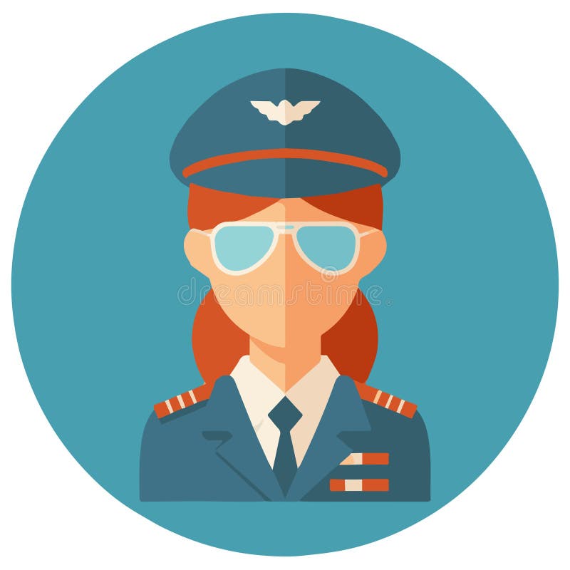 Sky High Dreams: a Colorful Pilot Portrait Stock Vector - Illustration ...
