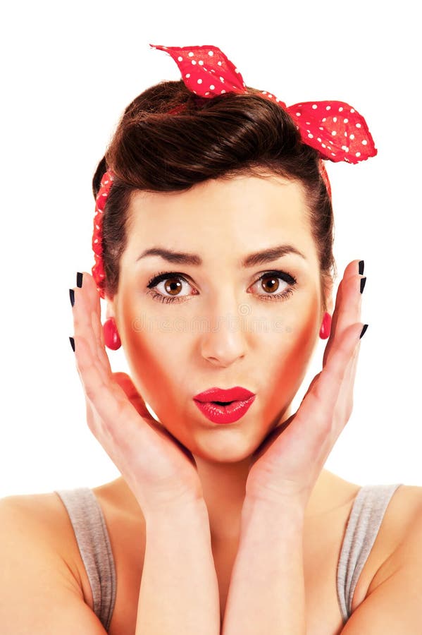 Pin-up girl stock photo. Image of portrait, brunette - 17078168