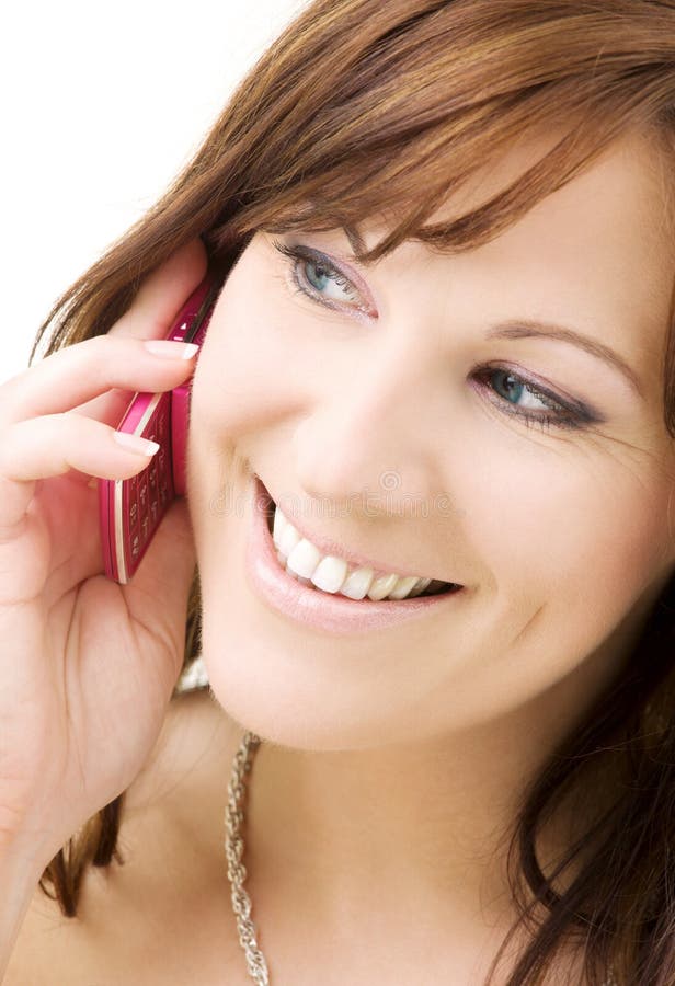 Posing cell phone girl stock photo. Image of speaking - 17324302