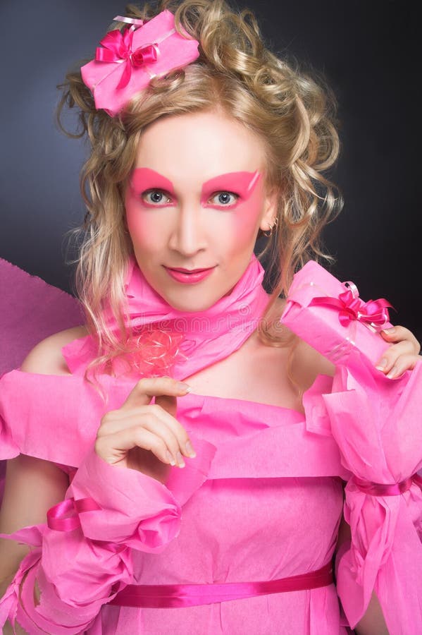 Woman in pink. stock photo. Image of caucasian, love - 32364270