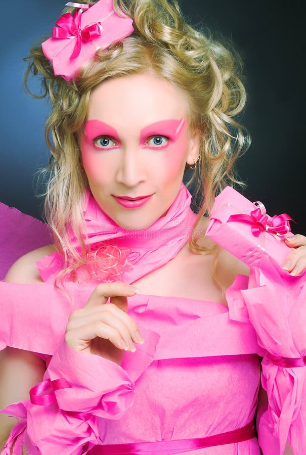 Woman in pink. stock photo. Image of feminine, femininity - 32345962