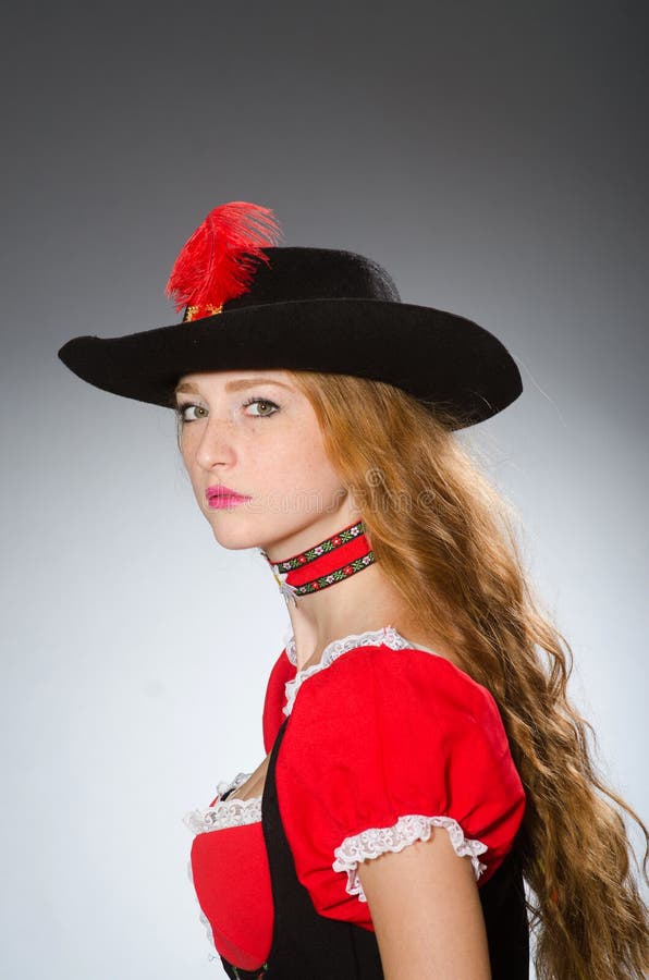 Woman pirate wearing hat stock photo. Image of bandana - 46984884