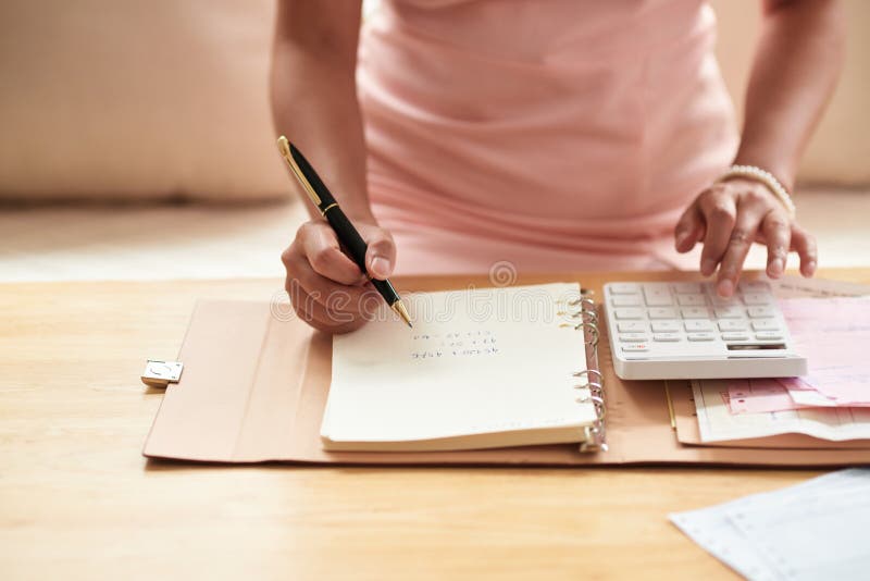 Woman Planning Her Home Budget Stock Image - Image of expense, payment ...
