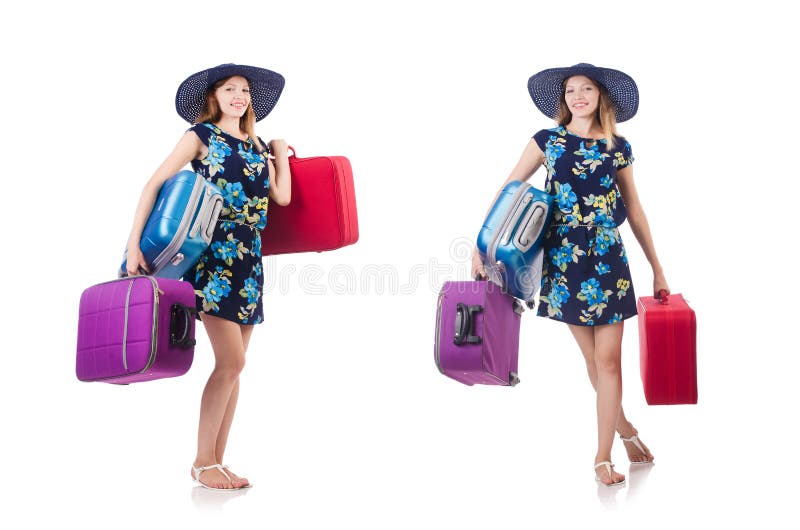 The Woman Planning To Go on Summer Vacation Stock Photo - Image of girl ...