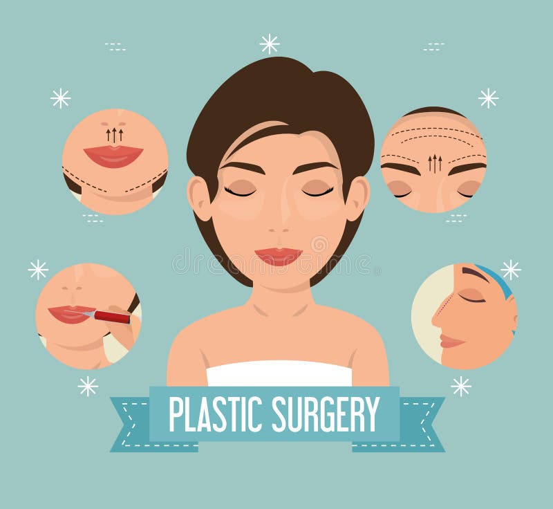 Woman Plastic Surgery Process Stock Vector - Illustration of change ...