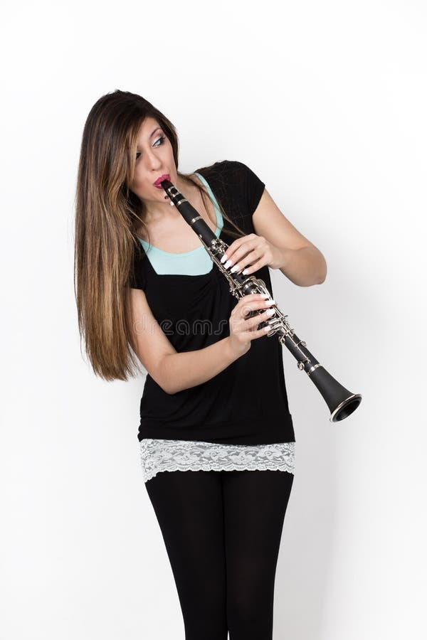 Men Play the Clarinet in the Orchestra. People Play on Wind Instruments ...