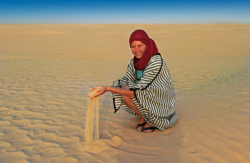 Woman play sand stock image. Image of hands, sands, bright - 2811683