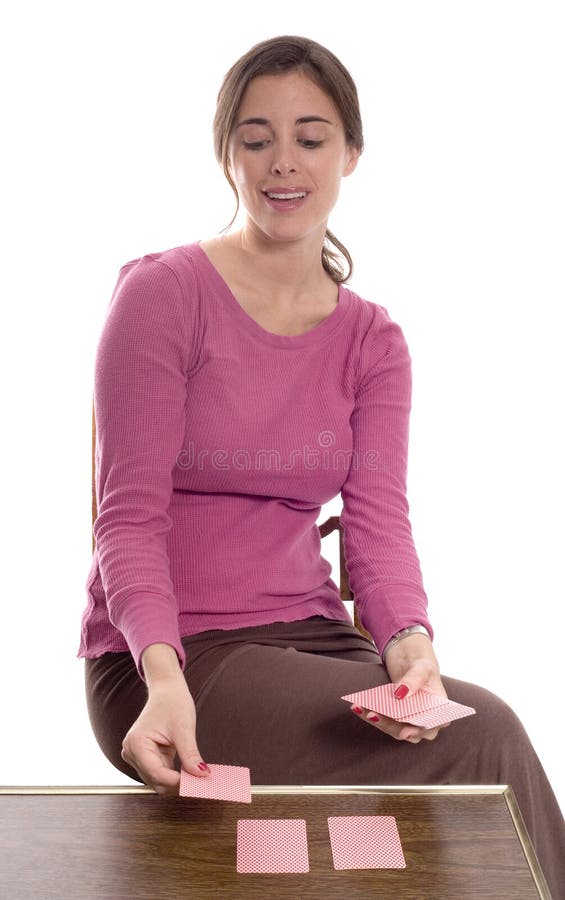 Woman playing cards stock photo. Image of white, lady - 20386864