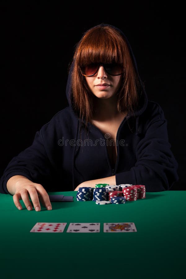 Woman playing poker stock photo. Image of luck, gambler - 26284306
