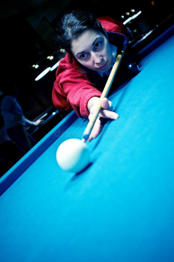 Woman playing pool stock image. Image of leisure, playing - 4469347