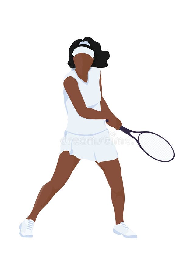 A Woman Playing Tennis. Vector. Stock Vector - Illustration of vector ...