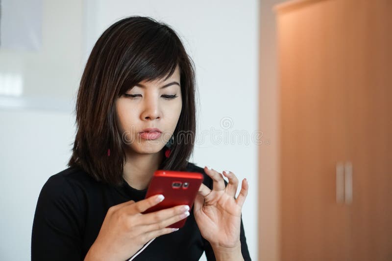 Woman Play and Texting with Her Smartphone Stock Photo - Image of doll ... Woman Play and Texting with Her Smartphone Stock Photo - Image of doll ...