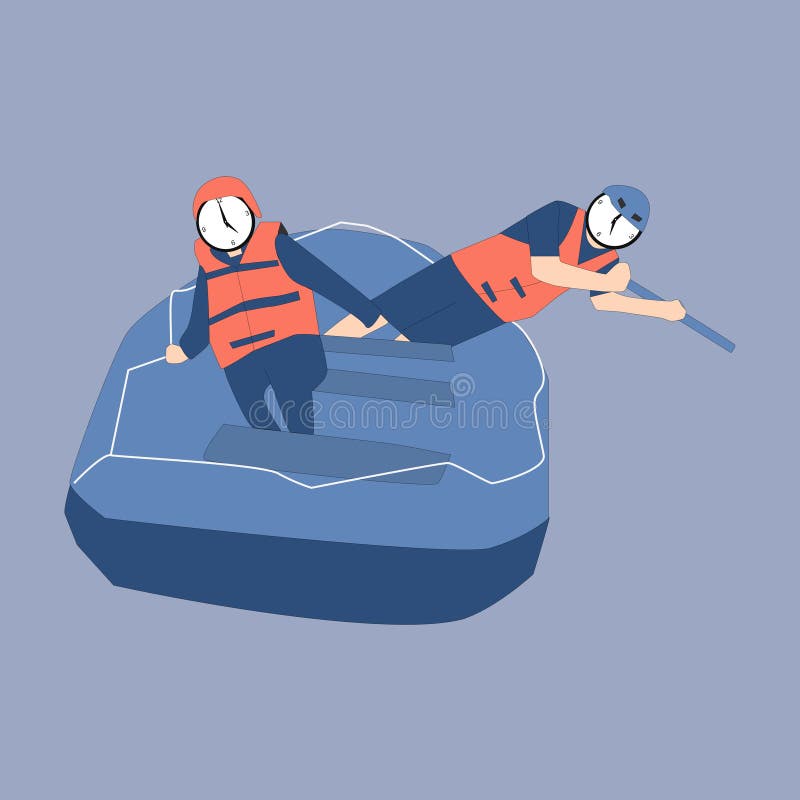 Woman Playing White Water Rafting Stock Vector - Illustration of ...