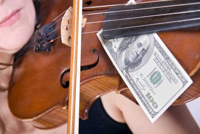 Woman plays the viola stock photo. Image of female, payment - 20241690