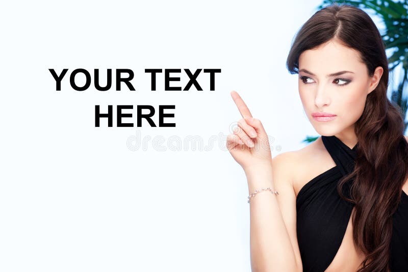 Woman Point with Her Index Finger Stock Image - Image of finger ...