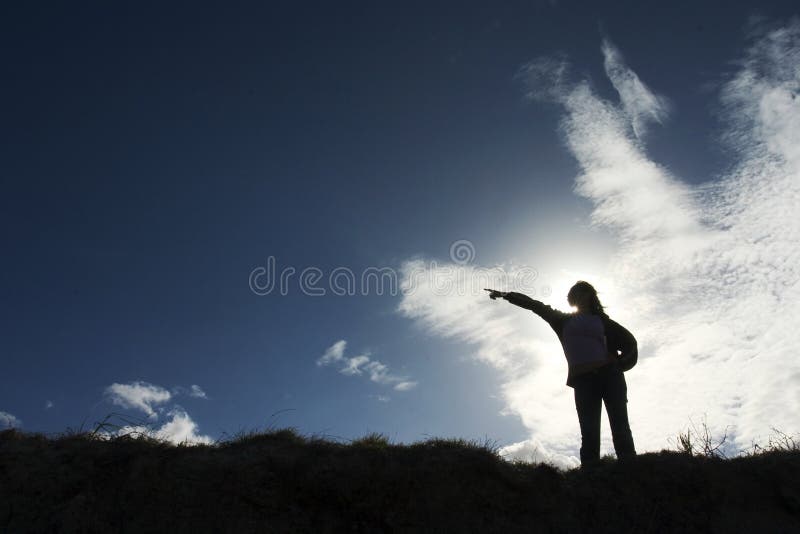 Woman pointing stock photo. Image of isolated, face, white - 187652