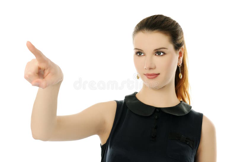 Woman pointing stock photo. Image of businesswoman, caucasian - 31850624