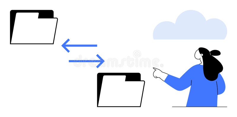 Cloud Storage and File Sharing Concept Stock Illustration ...