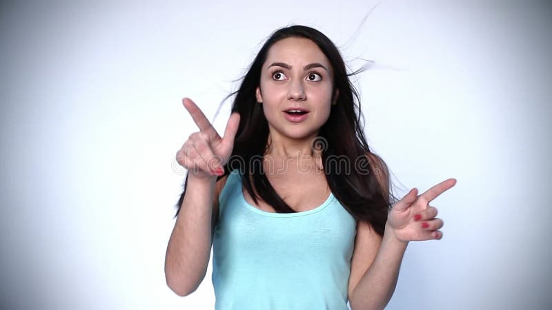 Woman Pointing, Thumbs Up and Green Screen, Presentation and Thank You ...