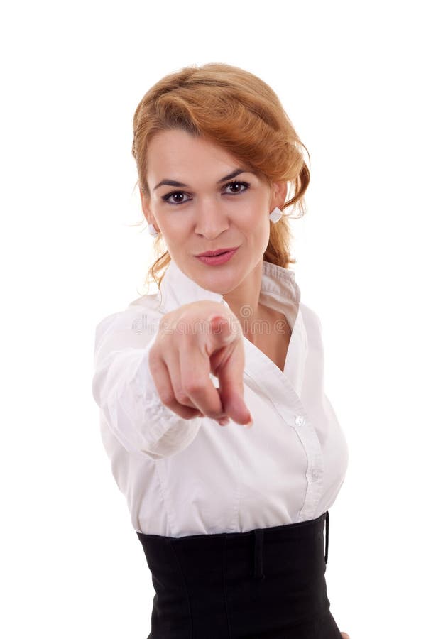 Woman Pointing Finger Stock Image Image Of Happy Lady 16866005