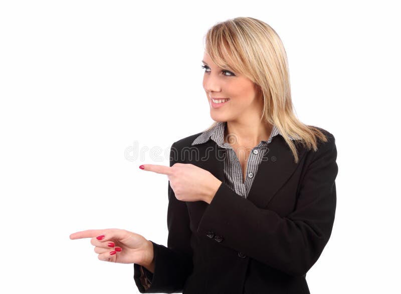 Pointing To the Left. Man in Suit Stock Photo - Image of blank ...