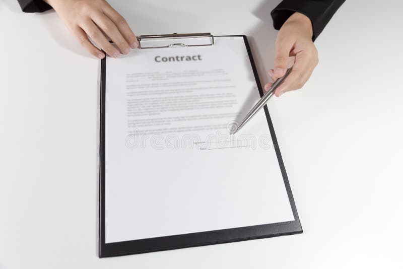 Woman Pointing a Place Where Should Sign the Contract Stock Image ...