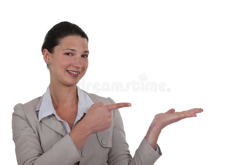 Woman pointing stock photo. Image of hair, overlaps, left - 32239268