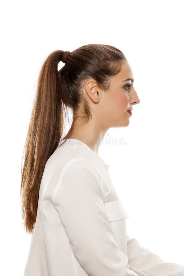 Woman with ponytail stock photo. Image of pretty, posing - 106203042