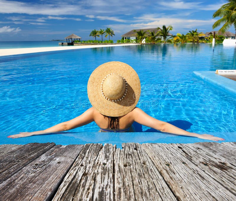 Woman at poolside stock image. Image of sensuality, poolside - 54445161