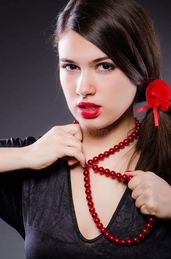 Woman Portrait Against Dark Background Stock Image - Image of healthy ...