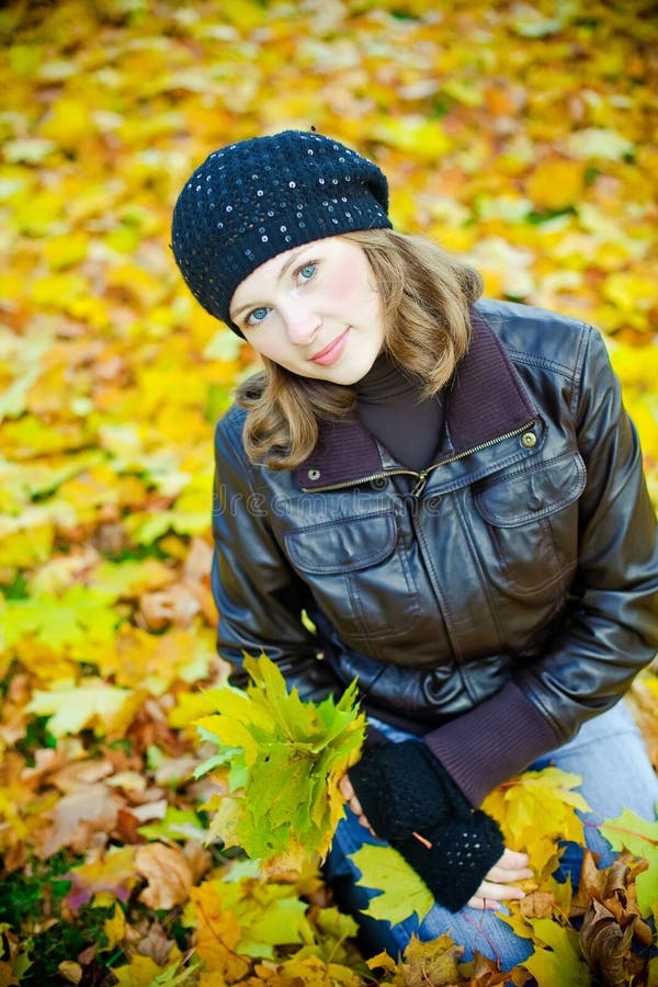 Woman Portrait - Autumn stock photo. Image of playful - 22717196