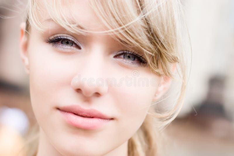 Woman Portrait in Bright Soft Colors Stock Image - Image of female ...