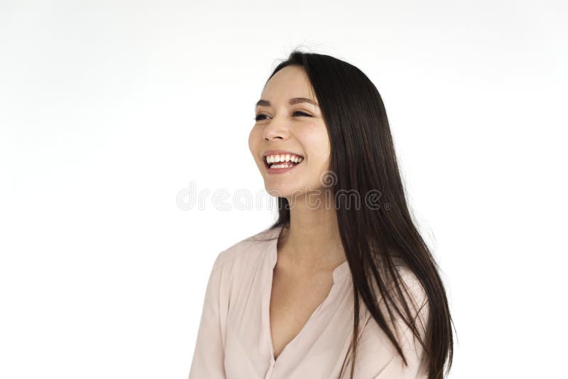 Woman Portrait Expression White Background Concept Stock Photo - Image ...