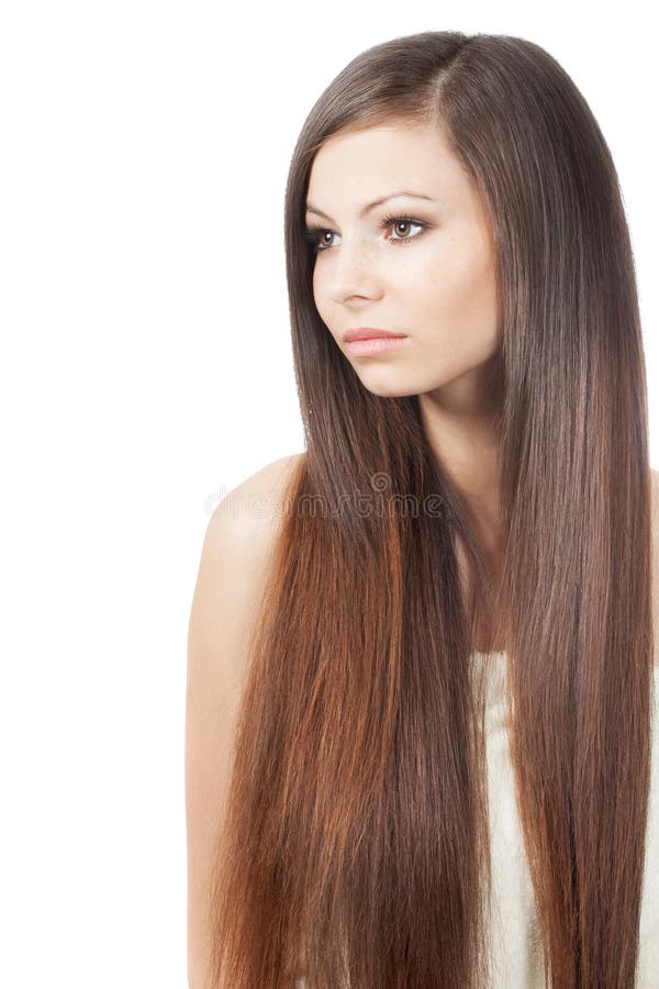 Woman Portrait with Long Hair Stock Image - Image of healthy, female ...