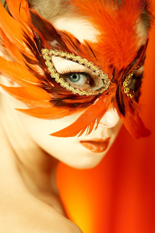 Woman Portrait in mask stock image. Image of beauty, lashes - 1480257