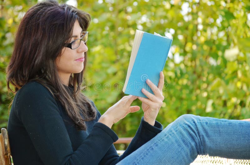 Woman Portrait Reading a Book Stock Photo - Image of lifestyle, holding ...