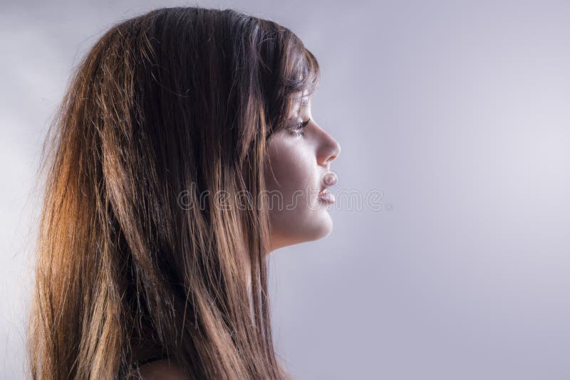 Woman portrait side view stock image. Image of person - 63770529