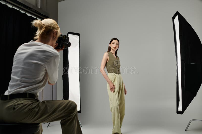 Captivating Female Presence in Studio Stock Image - Image of camera ...